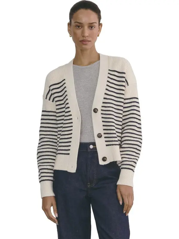 Everlane Boxy Cardigan - Canvas/navy