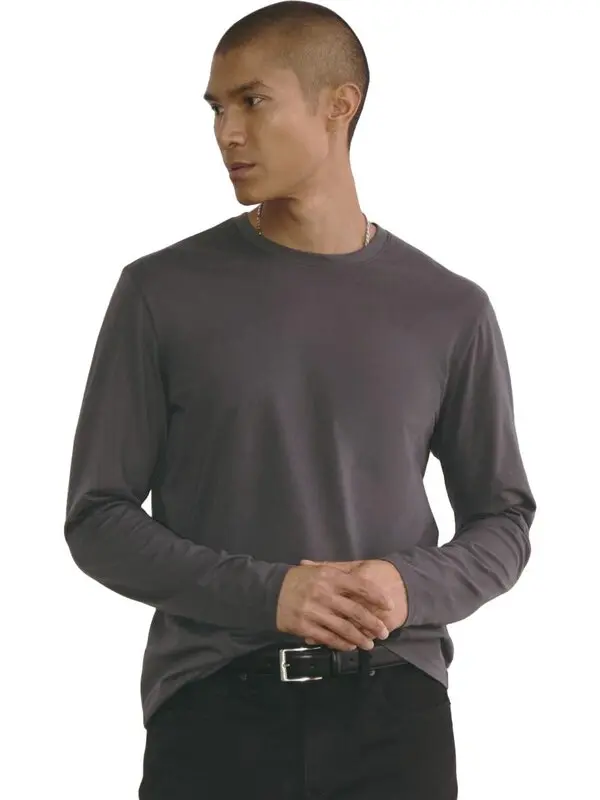 Everlane Essential Organic Long-sleeve Tshirt - Graphite