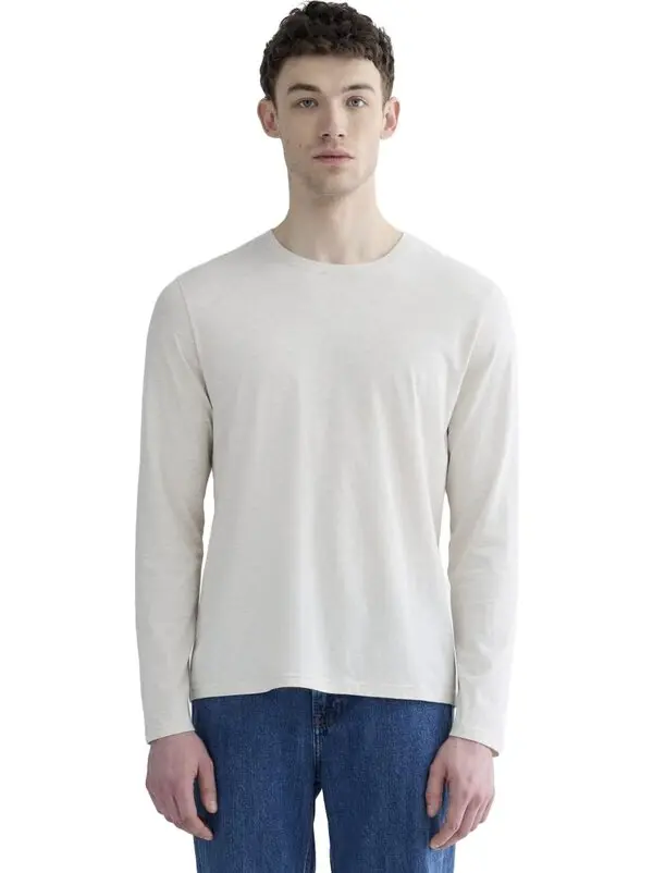 Everlane Essential Organic Long-sleeve Tshirt - Heathered Oat