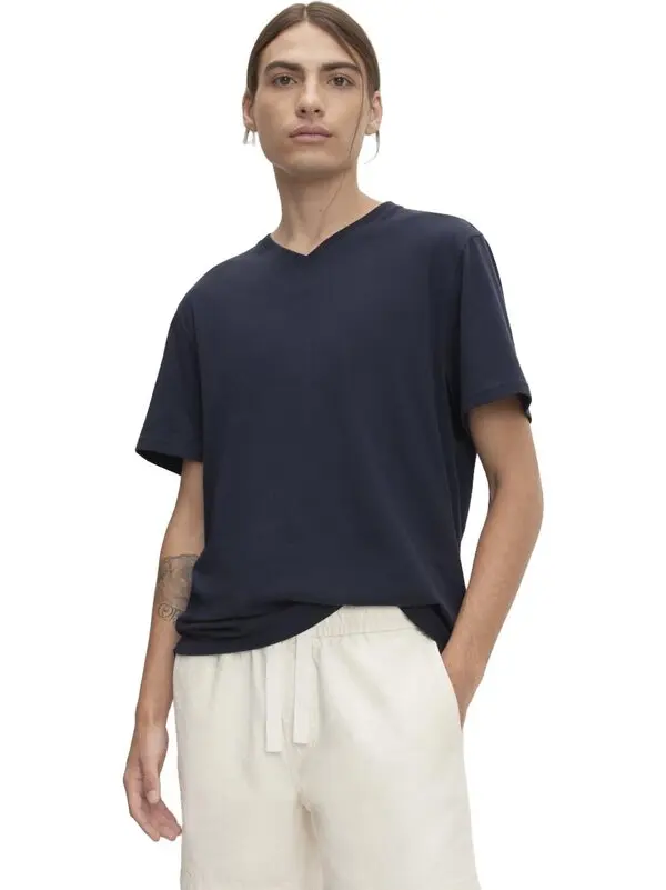 Everlane Essential Organic V-neck Tshirt - Deep Navy