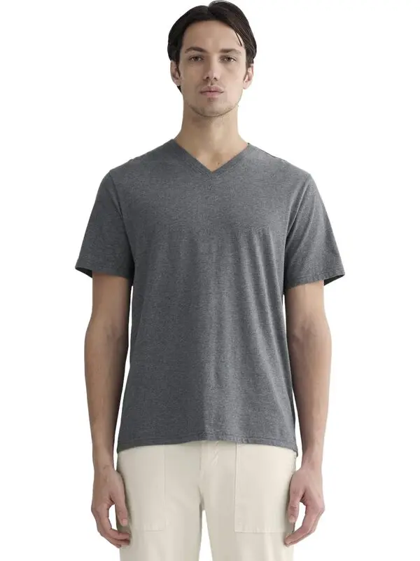 Everlane Essential Organic V-neck Tshirt - Heathered Charcoal