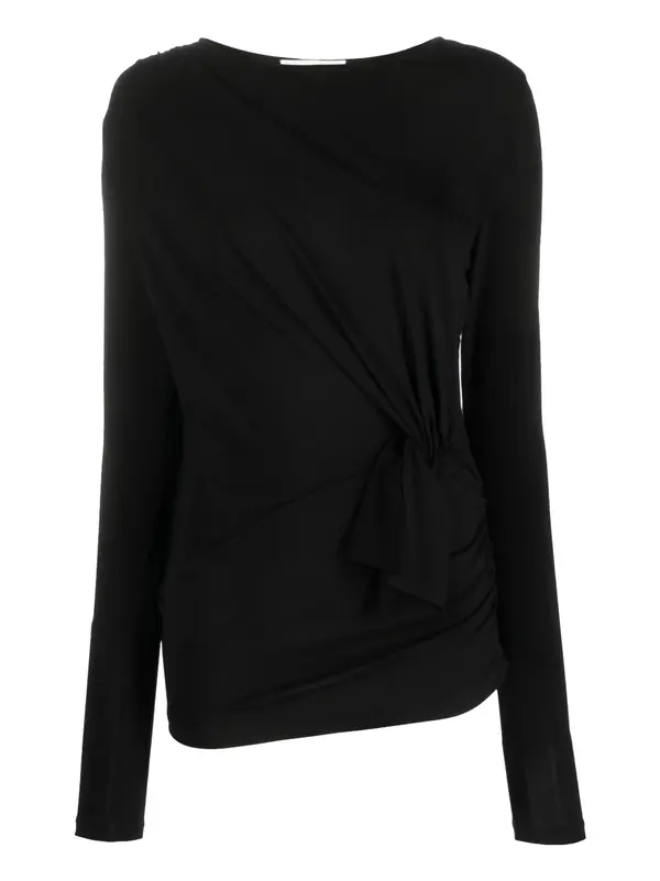 Nina Ricci Knot-detail Jersey Top - Black