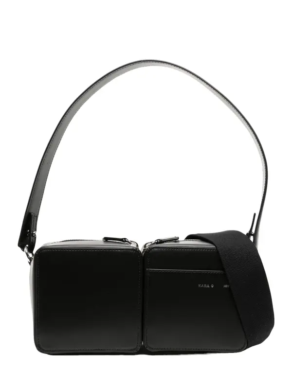 Kara Leather Shoulder Bag - Black