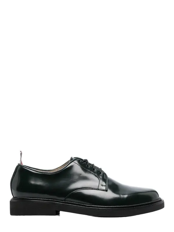Thom Browne Polished Calf Leather Lace-up Loafers - Green
