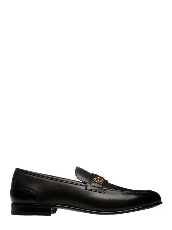 Bally Sadei Leather Loafers With Logo Plaque - Black