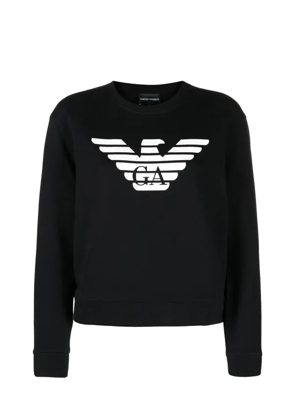 Emporio Armani Logo-print Cotton Sweatshirt - Black