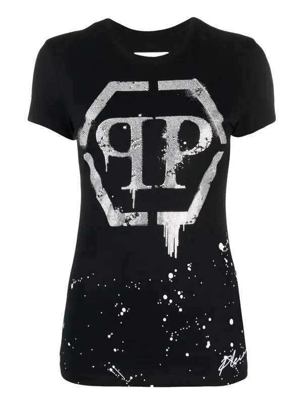 Philipp Plein Crystal-embellished Logo T-shirt - Black