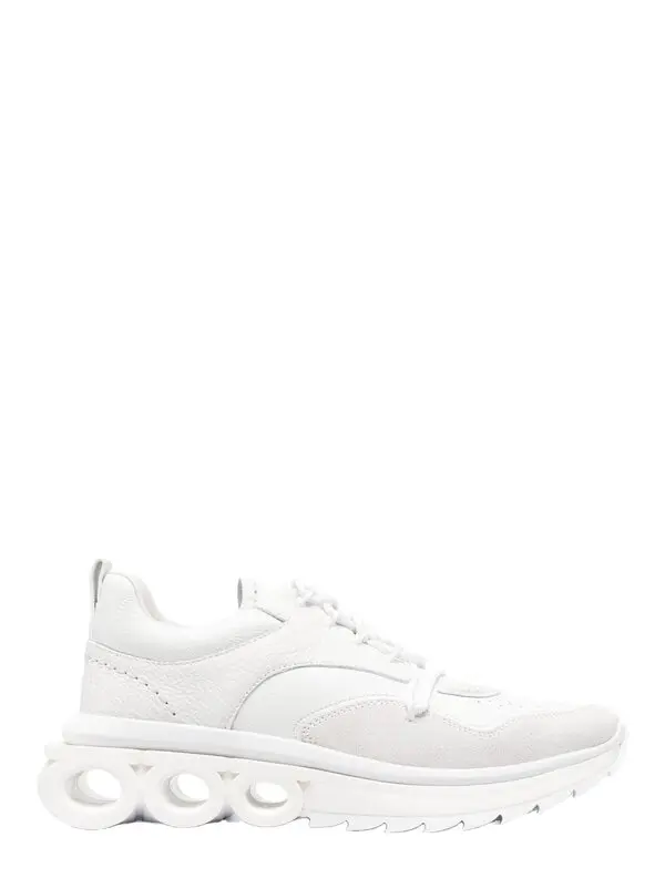FERRAGAMO Panelled Leather Sneakers - White