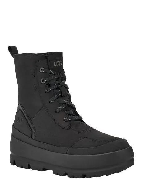 UGG Lug Platform Lace-up Combat Boots - Black