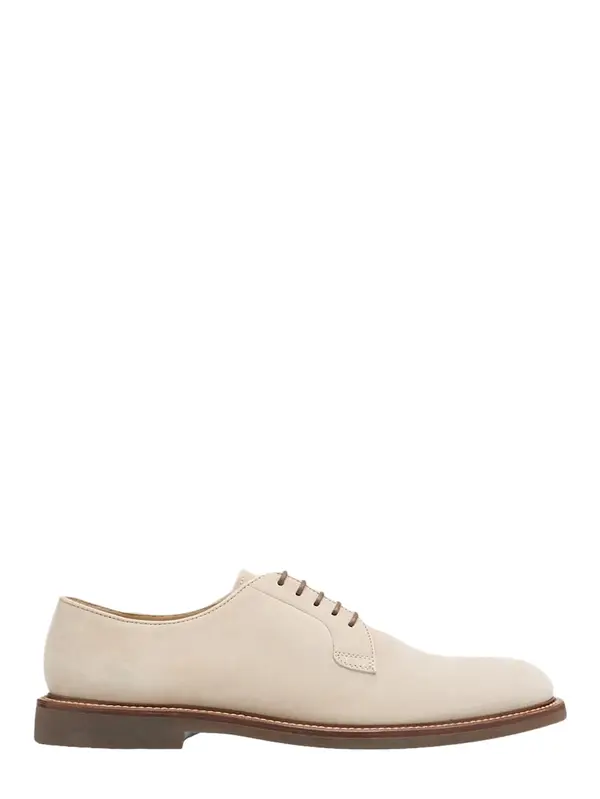 Brunello Cucinelli Suede Derby Shoes - Beige