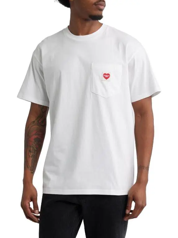 Carhartt Work In Progress Pocket Heart Organic Cotton T-shirt - White/red