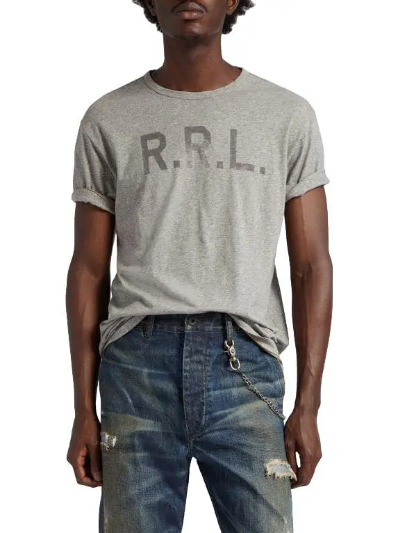 Double Rl Logo Graphic T-shirt - Heather Grey
