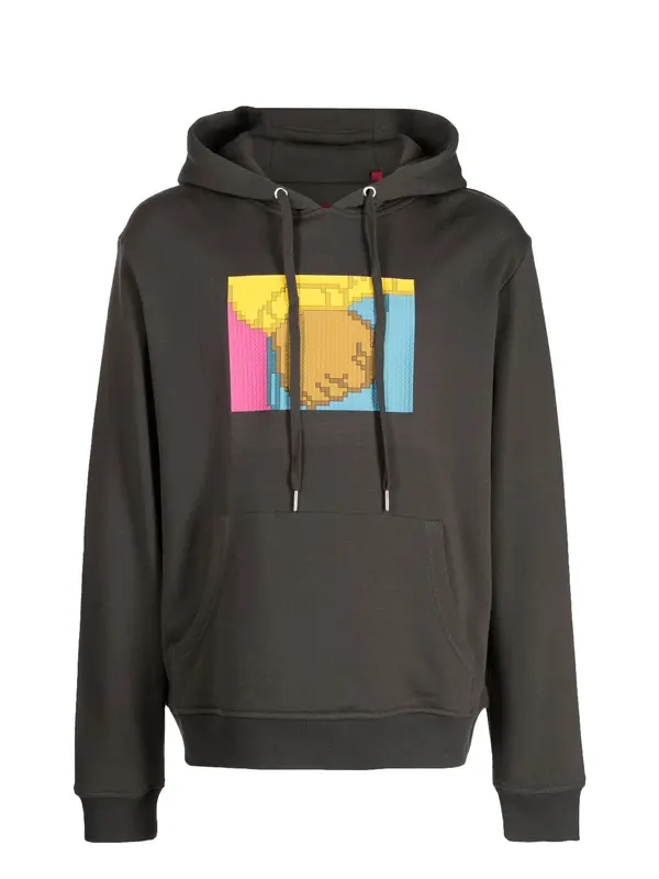 MOSTLY HEARD RARELY SEEN Fist-print Cotton Hoodie - Brown