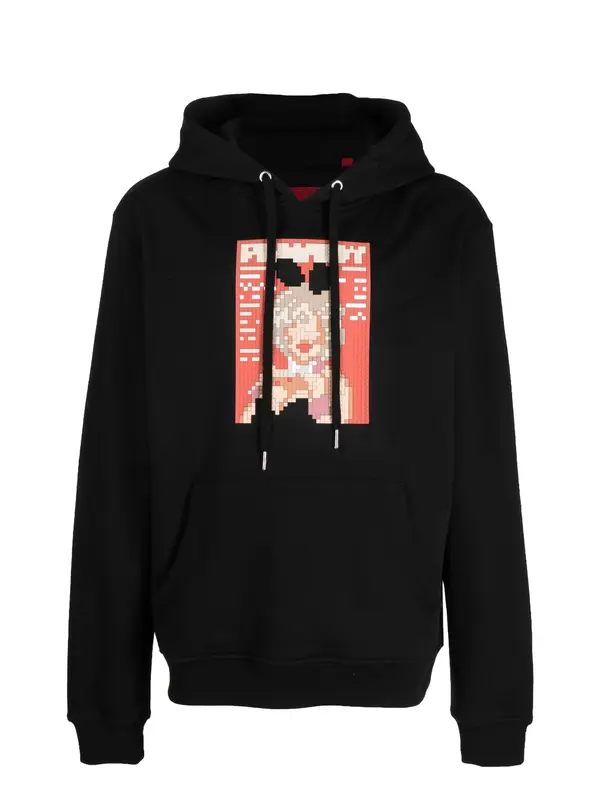 MOSTLY HEARD RARELY SEEN Bunny-print Cotton Hoodie - Black