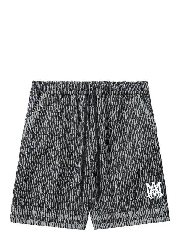 Amiri Monogram Pattern Cotton Shorts - Blue