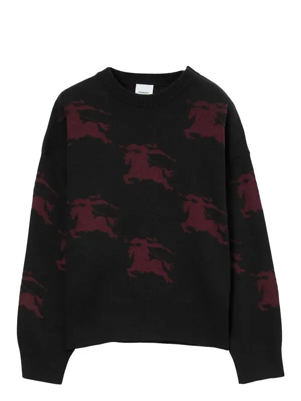 Burberry Equestrian Knight Jacquard Jumper - Black