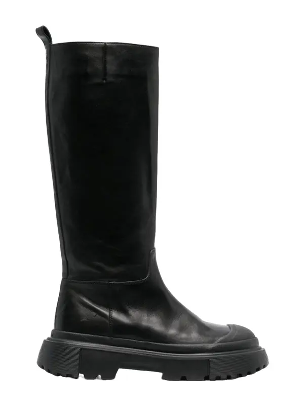 Hogan Leather Knee-high Boots - Black