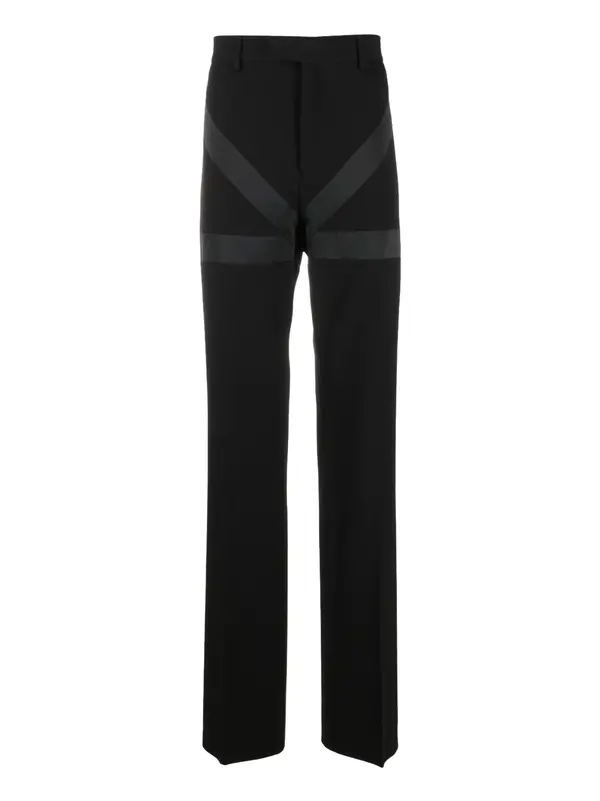 FERRAGAMO Inlay Tailored Trousers - Black