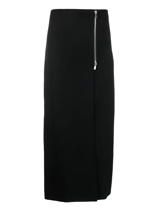 P.a.r.o.s.h Side-zip Wool Maxi Skirt - Black
