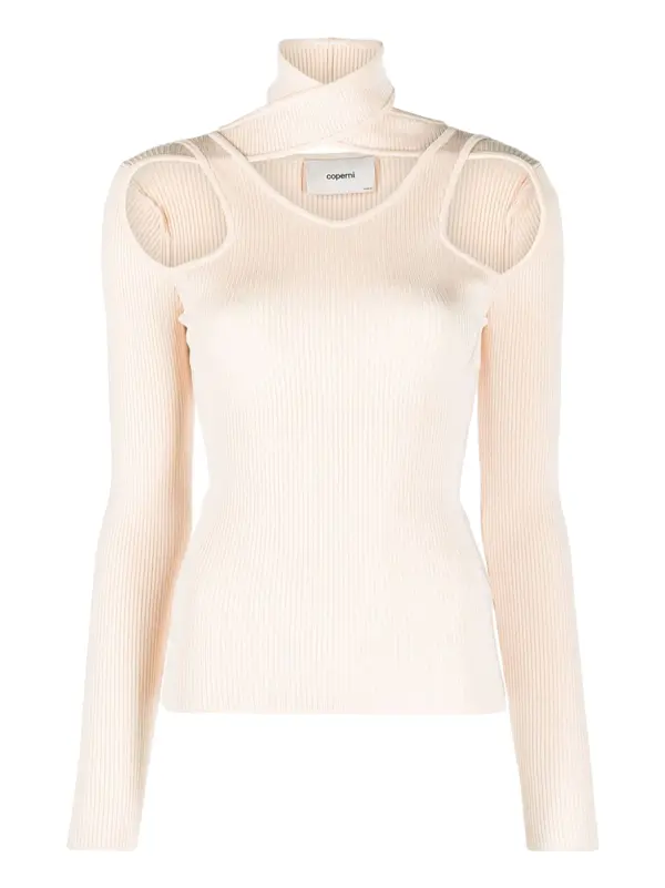 Coperni Cut-out Ribbed Sweater - Neutrals
