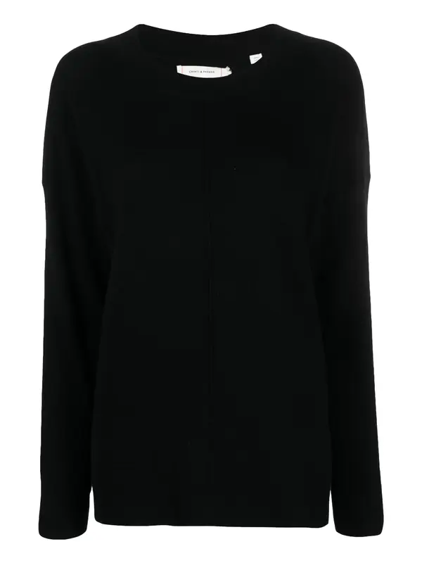 Chinti & Parker Long-sleeve Fine-knit Sweater - Black