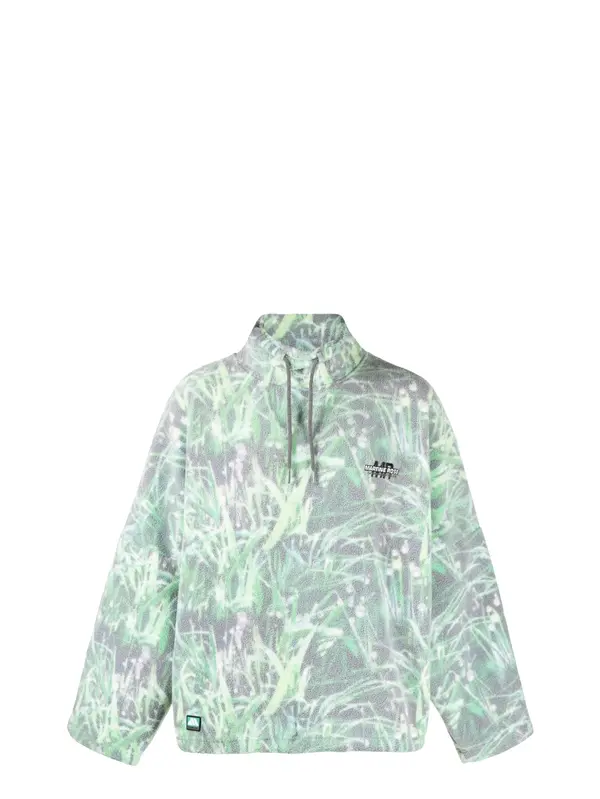 Martine Rose Grass-print Fleece-texture Sweatshirt - Green