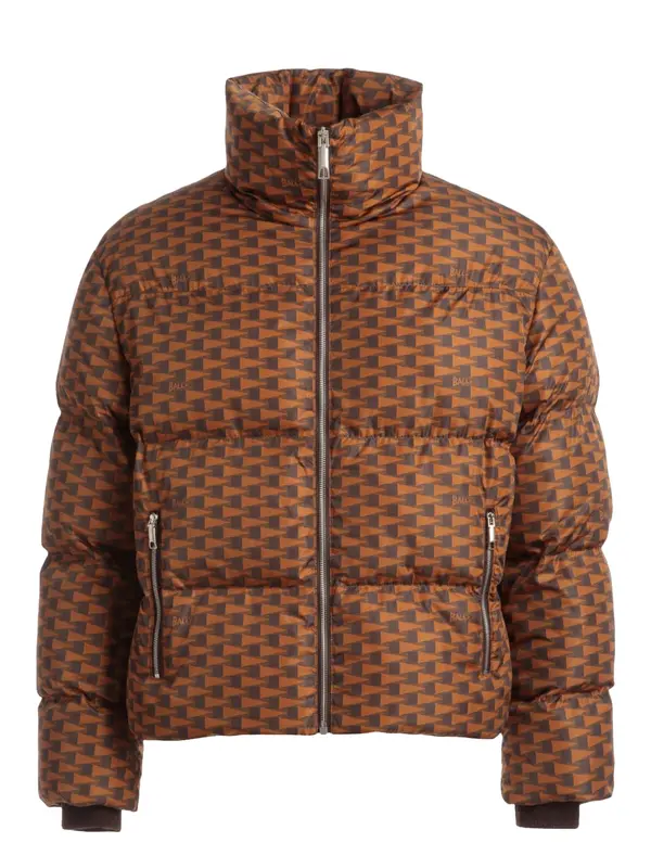 Bally Geometric-print Padded Jacket - Brown