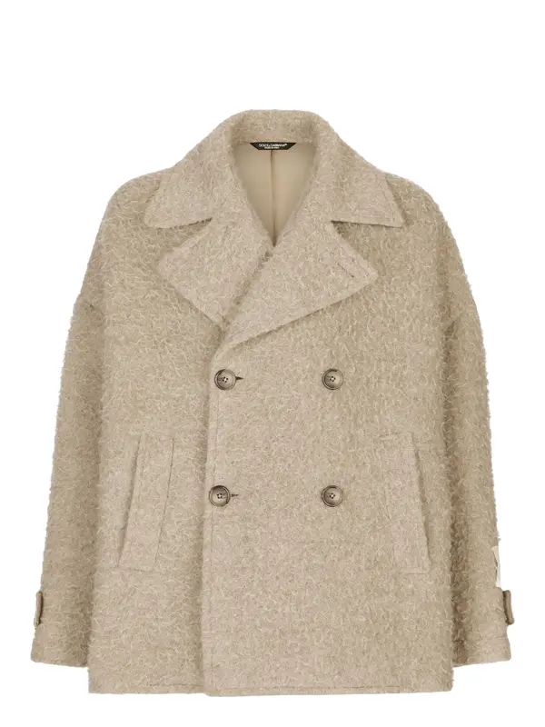 Dolce & Gabbana Double-breasted Brushed Pea Coat - Neutrals