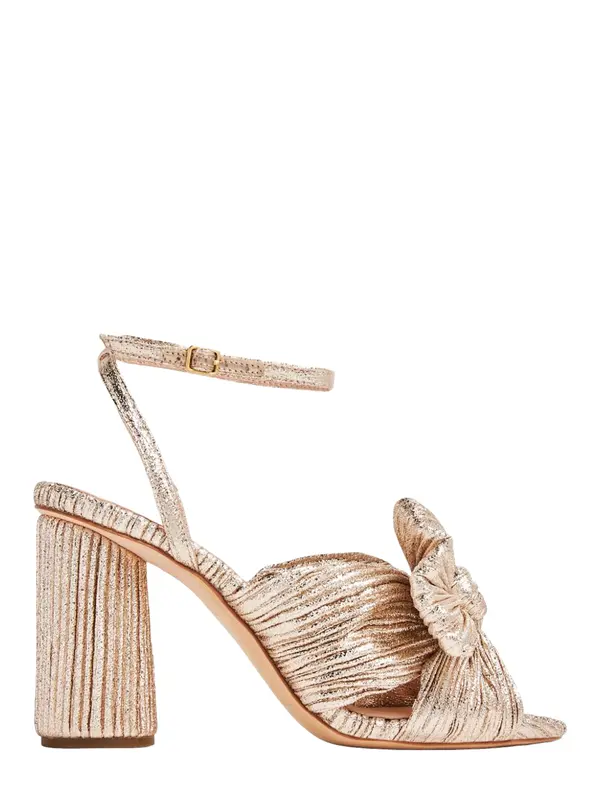 LOEFFLER RANDALL Camellia 90mm Pleated Knot Sandals - Gold