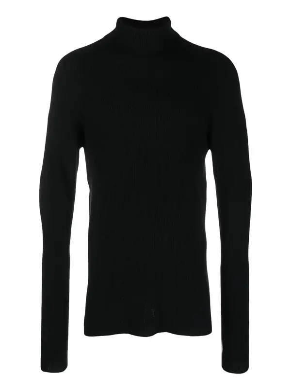 ISAAC SELLAM EXPERIENCE Ribbed-knit Cashmere Jumper - Black