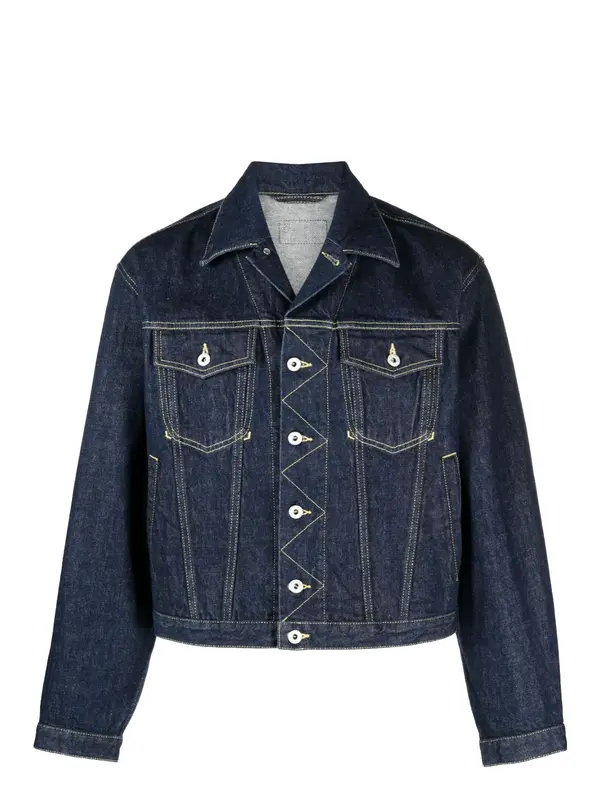 Kenzo Contrast-stitch Denim Jacket - Blue