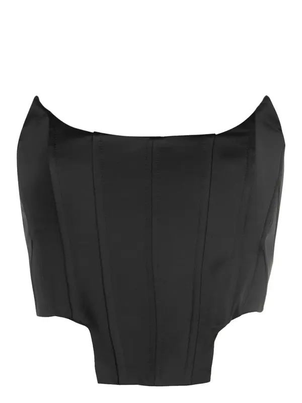 Giuseppe Di Morabito Strapless Satin Corset Top - Black