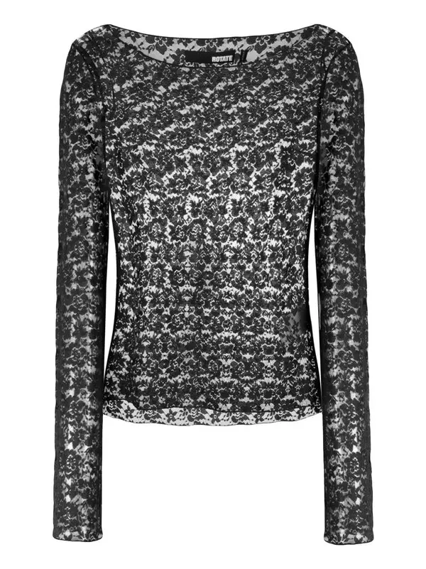 ROTATE BY BIRGER CHRISTENSEN Floral-lace Top - Black
