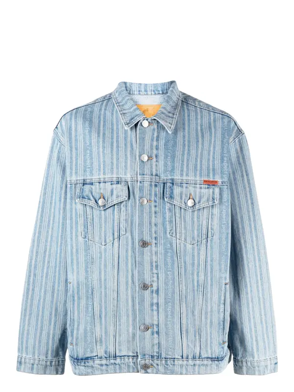 Martine Rose Striped Denim Jacket - Blue