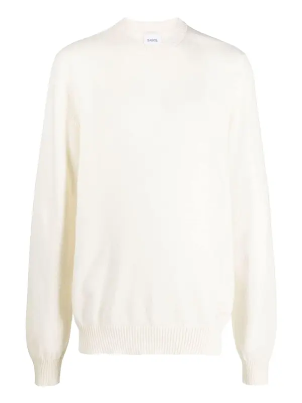 BARRIE B Label Cashmere Jumper - Neutrals