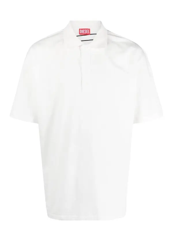DIESEL® T-vort-megoval-d Cotton Polo Shirt - White