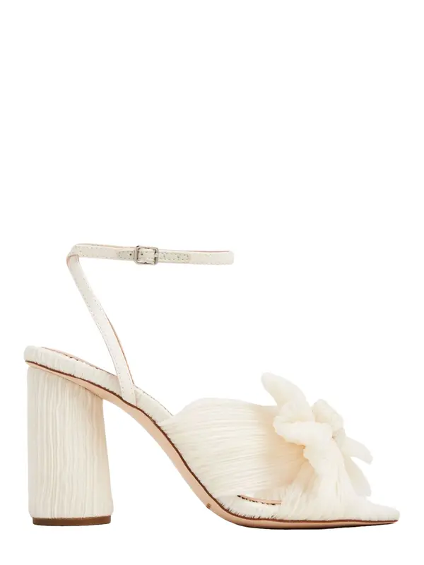 LOEFFLER RANDALL Camellia 90mm Pleated-bow Sandals - Neutrals
