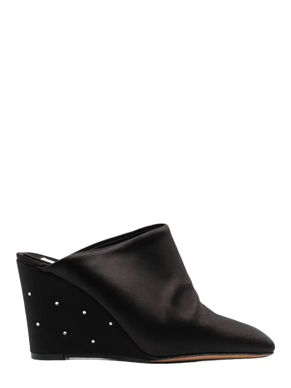 FORTE_FORTE 90mm Satin High-wedge Mules - Black