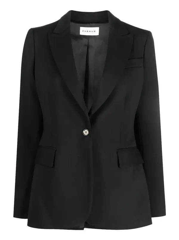 P.a.r.o.s.h Single-breasted Virgin Wool Blazer - Black