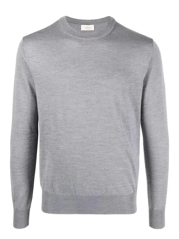 Altea Crew-neck Virgin Wool Jumper - Grey