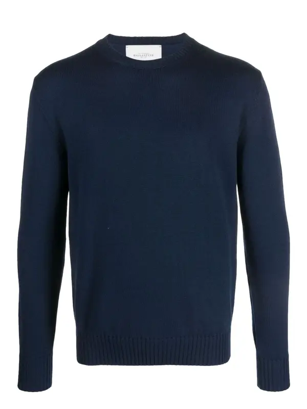 BALLANTYNE Round-neck Wool Jumper - Blue