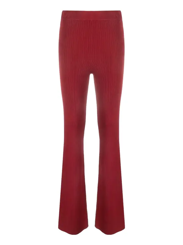 Patrizia Pepe Ribbed Bootcut Trousers - Red
