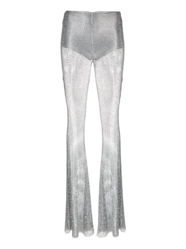 Giuseppe Di Morabito Fishnet Palazzo Trousers - Silver