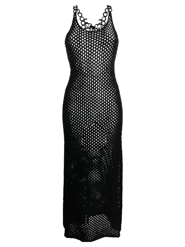 Chloé Open-knit Midi Dress - Black