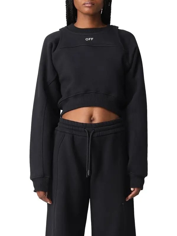 Off-White Sweatshirt With Embroidered Logo - Black