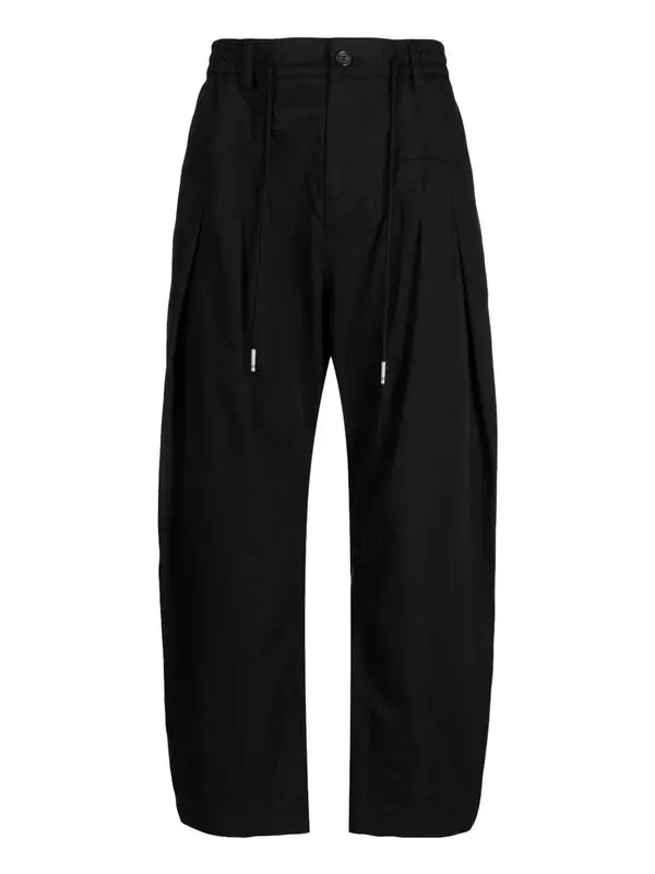 SONGZIO Pleat-detailing Drawstring Trousers - Black