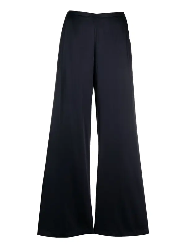 FORTE_FORTE Satin-finish Wide-leg Trousers - Blue