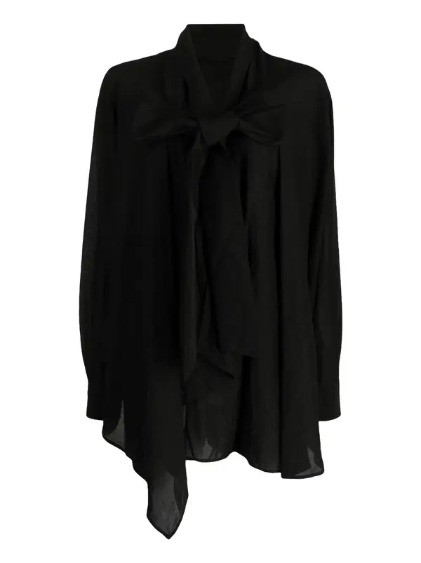 FORME D'EXPRESSION Knot-detailing Long-sleeve Blouse - Black