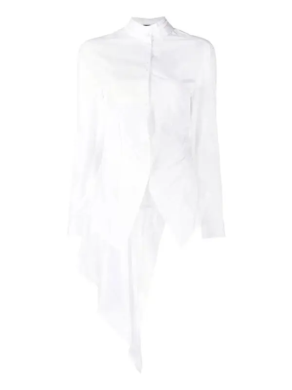 Isabel Benenato Asymmetric Shirt - White