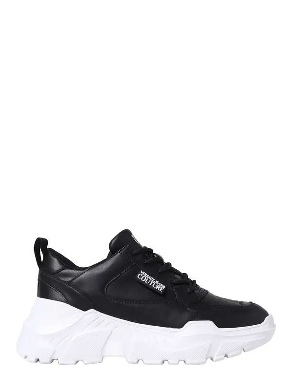 Versace Leather Sneakers - Black